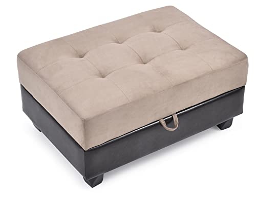 Glory Furniture Living Room Ottoman Mocha Suede/PU