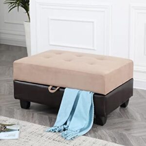 Glory Furniture Living Room Ottoman Mocha Suede/PU