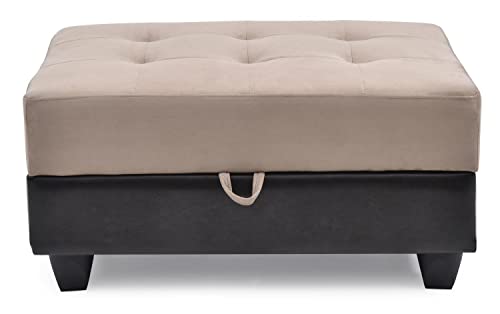 Glory Furniture Living Room Ottoman Mocha Suede/PU