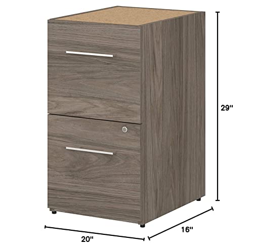 Bush Business Furniture Office 500 2 Drawer File Cabinet, 16W, Modern Hickory