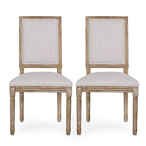 Christopher Knight Home Regina Dining Chair, Light Gray + Natural