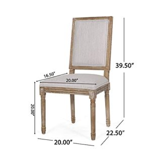 Christopher Knight Home Regina Dining Chair, Light Gray + Natural