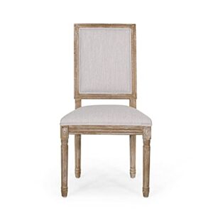 Christopher Knight Home Regina Dining Chair, Light Gray + Natural