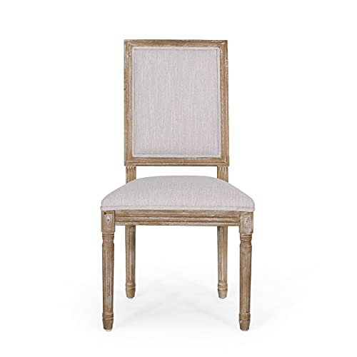 Christopher Knight Home Regina Dining Chair, Light Gray + Natural