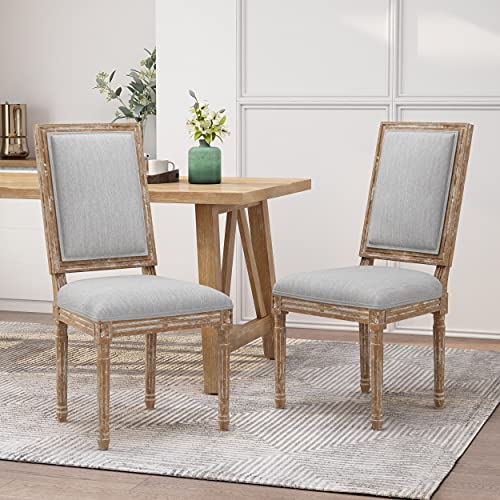 Christopher Knight Home Regina Dining Chair, Light Gray + Natural