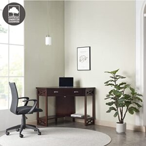 Leick Home Riley Holliday Computer Desk with Dropfront Keyboard Drawer, Chocolate Oak