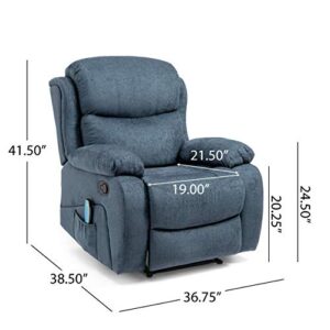 Christopher Knight Home Porterdale Massage Recliner, Charcoal + Black