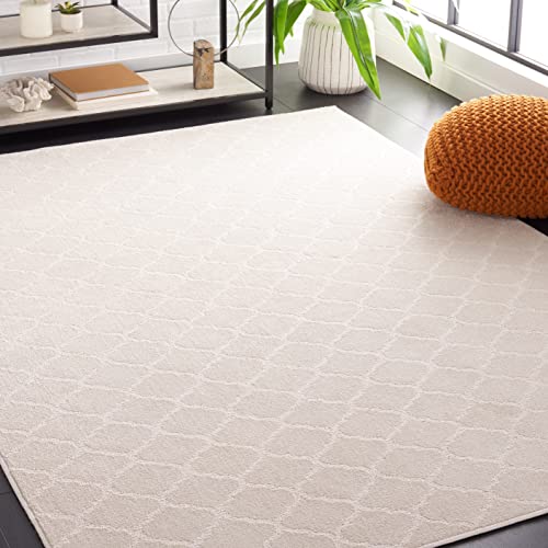 Safavieh Pattern and Solid Collection 5'3" x 7'6" Ivory PNS404A Non-Shedding Trellis Living Room Dining Bedroom Area Rug