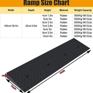 Threshold Ramp, Threshold Wheelchair Ramp Heavy Duty Threshold Curb Ramp for Wheelchair, 1in/ 2in/ 3in/ 4in Rise Garage Scooters Driveway Ramps, Solid Rubber Entry Transition Ramp (Size : 8cm/3in RIS