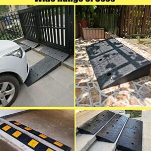 Threshold Ramp, Threshold Wheelchair Ramp Heavy Duty Threshold Curb Ramp for Wheelchair, 1in/ 2in/ 3in/ 4in Rise Garage Scooters Driveway Ramps, Solid Rubber Entry Transition Ramp (Size : 8cm/3in RIS