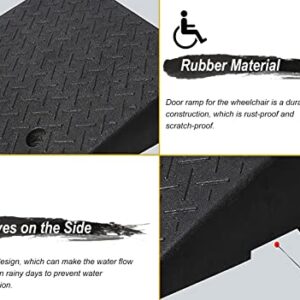 Threshold Ramp, Threshold Wheelchair Ramp Heavy Duty Threshold Curb Ramp for Wheelchair, 1in/ 2in/ 3in/ 4in Rise Garage Scooters Driveway Ramps, Solid Rubber Entry Transition Ramp (Size : 8cm/3in RIS