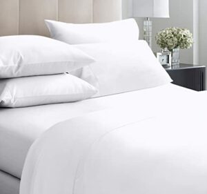 california design den luxury sheets 1000 thread count 100% cotton sheets, very smooth soft & thick with deep pockets vs. egyptian cotton sheets, 4 pc set (queen, bright white)