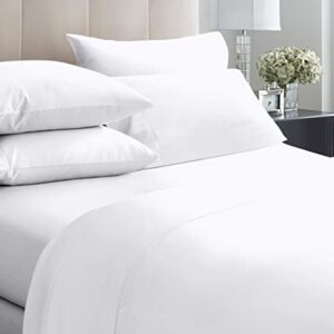 California Design Den Luxury Sheets 1000 Thread Count 100% Cotton Sheets, Very Smooth Soft & Thick with Deep Pockets Vs. Egyptian Cotton Sheets, 4 Pc Set (Queen, Bright White)