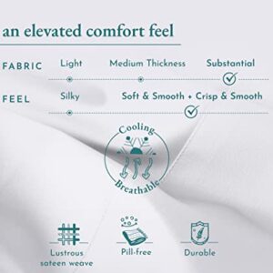 California Design Den Luxury Sheets 1000 Thread Count 100% Cotton Sheets, Very Smooth Soft & Thick with Deep Pockets Vs. Egyptian Cotton Sheets, 4 Pc Set (Queen, Bright White)