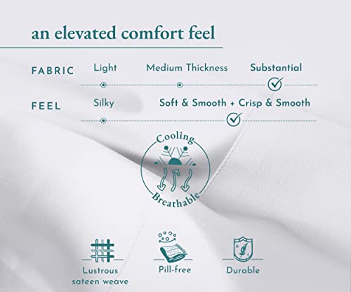 California Design Den Luxury Sheets 1000 Thread Count 100% Cotton Sheets, Very Smooth Soft & Thick with Deep Pockets Vs. Egyptian Cotton Sheets, 4 Pc Set (Queen, Bright White)