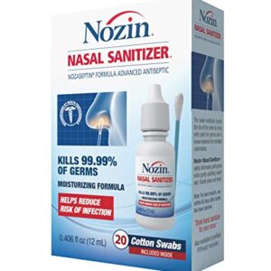 Nozin® Nasal Sanitizer® Antiseptic 12mL Bottle | Kills 99.99% of Germs | Lasts Up to 12 Hours | 60+ Applications