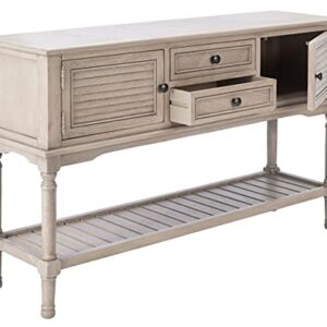 Safavieh Home Collection Tate Greige 2-Drawer Bottom Shelf 2-Door Console Table