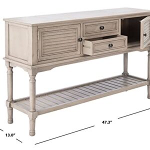 Safavieh Home Collection Tate Greige 2-Drawer Bottom Shelf 2-Door Console Table