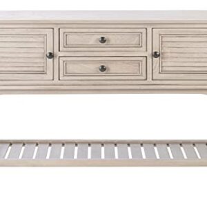 Safavieh Home Collection Tate Greige 2-Drawer Bottom Shelf 2-Door Console Table