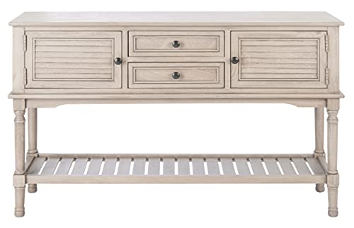 Safavieh Home Collection Tate Greige 2-Drawer Bottom Shelf 2-Door Console Table