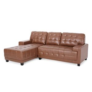 christopher knight home harlar sofas, cognac brown + dark brown