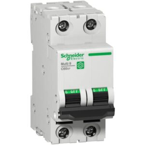 schneider electric – m9f22208 – m9f22208 – thermal magnetic circuit breaker, c curve, multi 9 c60sp series, 8 a, 2 pole, 440 v, din rail