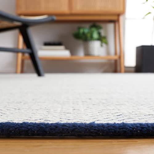 Safavieh Vermont Collection 8' x 10' Navy/Ivory VRM902N Handmade Rustic Textured Wool Area Rug