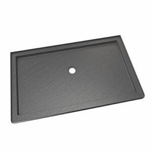 dreamline dlt-1130600-t44 slimline 30 in. d x 60 in. w x 2 3/4 in. center drain single threshold shower base in slate gray