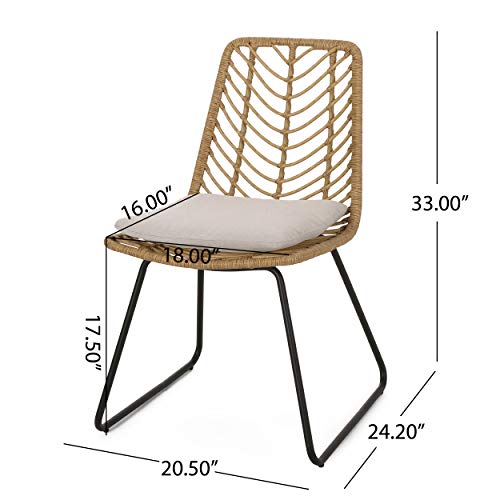 Christopher Knight Home Berrien Outdoor Wicker Chairs, Beige + Light Brown + Black