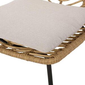 Christopher Knight Home Berrien Outdoor Wicker Chairs, Beige + Light Brown + Black