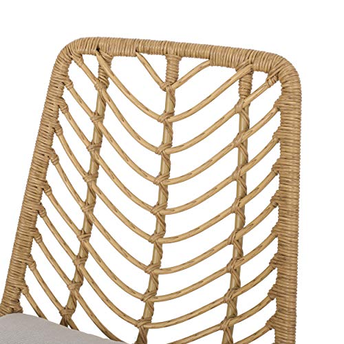 Christopher Knight Home Berrien Outdoor Wicker Chairs, Beige + Light Brown + Black