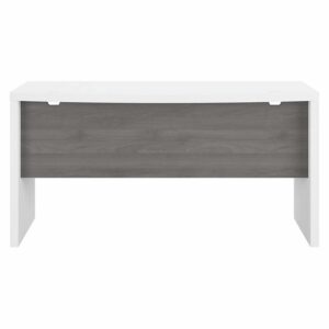 Bush Business Furniture Echo Bow Front Desk, 60W, Pure White and Modern Gray