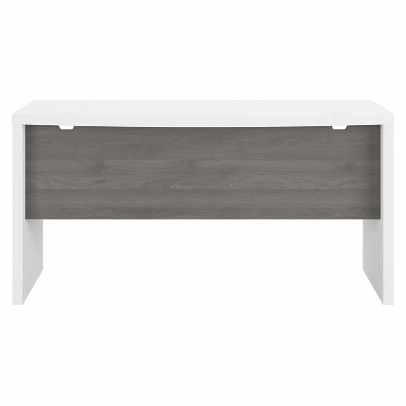 Bush Business Furniture Echo Bow Front Desk, 60W, Pure White and Modern Gray