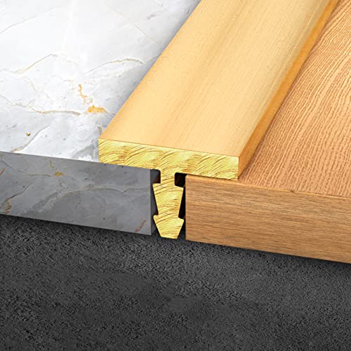 ROYUMI Transition Strip T-Shaped Brass Threshold Transition Strip, Scratch-Resistant Flooring Transition Strips, Carpet to Tile Wood to Laminate, Flat Divider Strip (Size : 6mm)