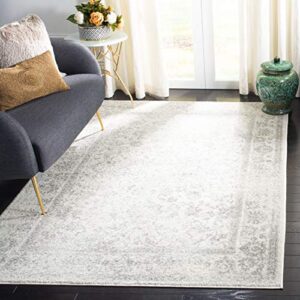 SAFAVIEH Adirondack Collection 8' x 10' Ivory / Silver ADR109C Oriental Distressed Non-Shedding Living Room Bedroom Dining Home Office Area Rug