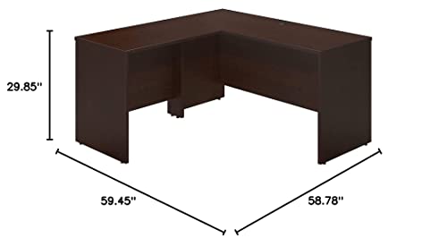 Bush Business Furniture Series C Elite 60W x 24D Desk Shell with 36W Return in Mocha Cherry