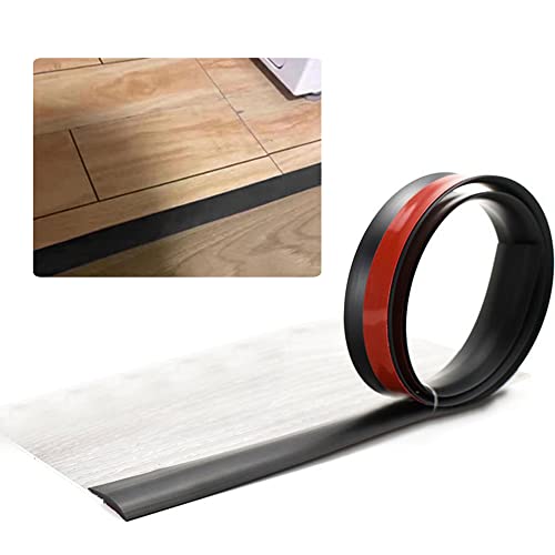 Urdrsaf 10Ft Black Floor Transition Strip Floor Edging Trim PVC Threshold Strips Suitable for Thickness Less Than 5mm