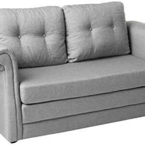 US Pride Furniture Modern Fabric Upholstered Reversible Loveseat with Sofa Bed and Tufted Finish Gray