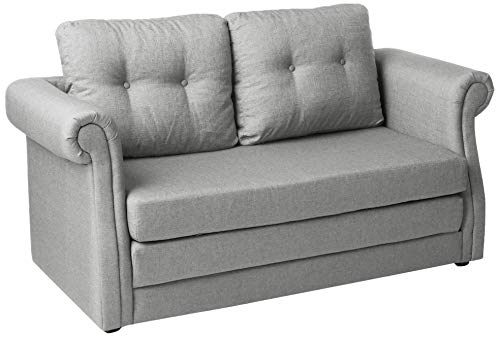 US Pride Furniture Modern Fabric Upholstered Reversible Loveseat with Sofa Bed and Tufted Finish Gray