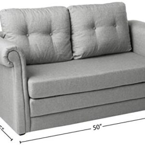 US Pride Furniture Modern Fabric Upholstered Reversible Loveseat with Sofa Bed and Tufted Finish Gray