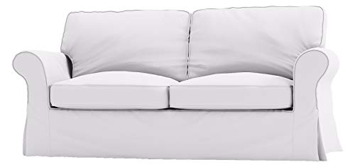 The Cotton Sofa Cover (Width: 81”~ 85”, Not 92” !) Fits Pottery Barn PB Comfort Roll ARM Sofa (Not Grand Sofa). A Durable Slipcover Replacement (White (Box Edge))