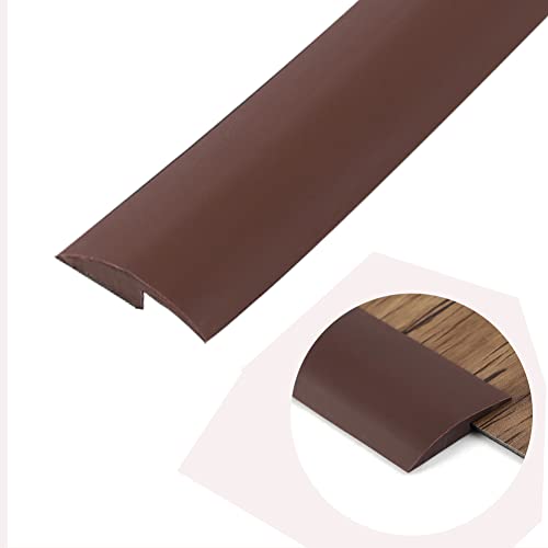 Floor Transition Strip Self Adhesive,PVC Carpet to Tile Flooring Transition Strip,Vinyl Flexible Flooring Transition Strip for Carpet Threshold Transition Strip(5mm,9.84FT,Brown)