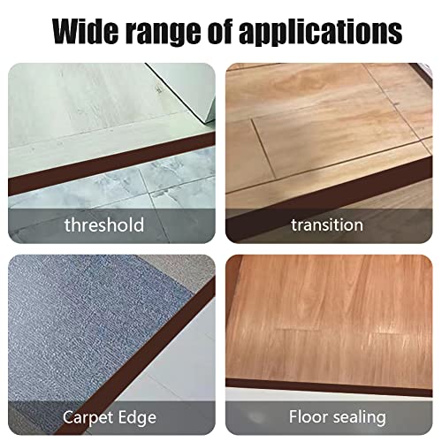 Floor Transition Strip Self Adhesive,PVC Carpet to Tile Flooring Transition Strip,Vinyl Flexible Flooring Transition Strip for Carpet Threshold Transition Strip(5mm,9.84FT,Brown)