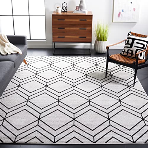 Safavieh Adirondack Collection 10' x 14' Ivory/Black ADR241A Modern Geometric Non-Shedding Area Rug