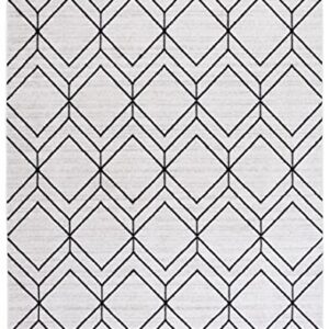 Safavieh Adirondack Collection 10' x 14' Ivory/Black ADR241A Modern Geometric Non-Shedding Area Rug