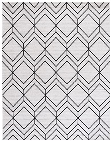 Safavieh Adirondack Collection 10' x 14' Ivory/Black ADR241A Modern Geometric Non-Shedding Area Rug