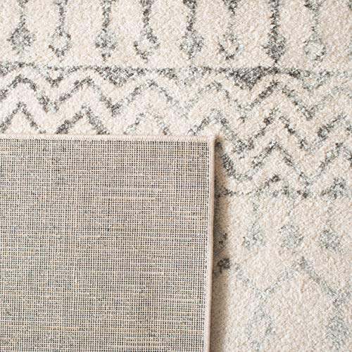 SAFAVIEH Tulum Collection 8' x 10' Ivory/Grey TUL270A Moroccan Boho Distressed Non-Shedding Living Room Bedroom Dining Home Office Area Rug