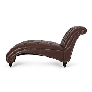 christopher knight home varnell chaise lounge, dark brown