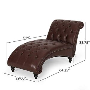 Christopher Knight Home Varnell Chaise Lounge, Dark Brown