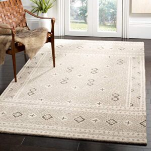 SAFAVIEH Micro-Loop Collection 8' x 10' Blue/Ivory MLP803M Handmade Premium Wool Area Rug